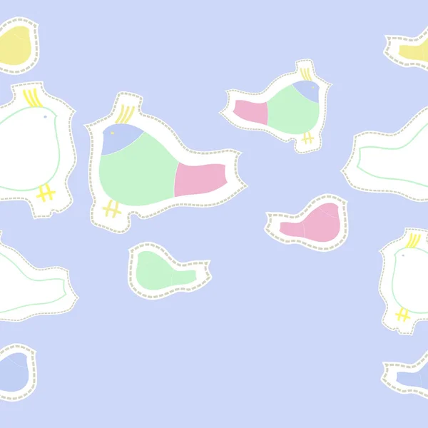 Birds Pattern Stripes Spots Dashed Lines Tags Stock Vector by ...