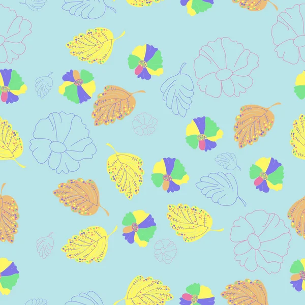 Composition Flowers Leaves Dashed Lines Labels Stock Vector by ...