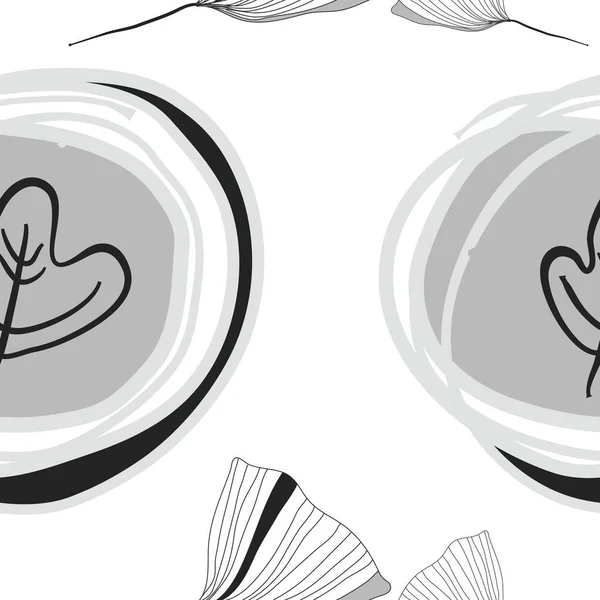 Composition Leaves Dashed Lines Labels Stock Vector by ©kuklaluda 280689932