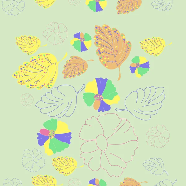 Composition Flowers Leaves Dashed Lines Labels Stock Vector by ...