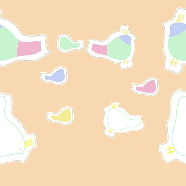 Birds Pattern Stripes Spots Dashed Lines Tags Stock Vector by ...