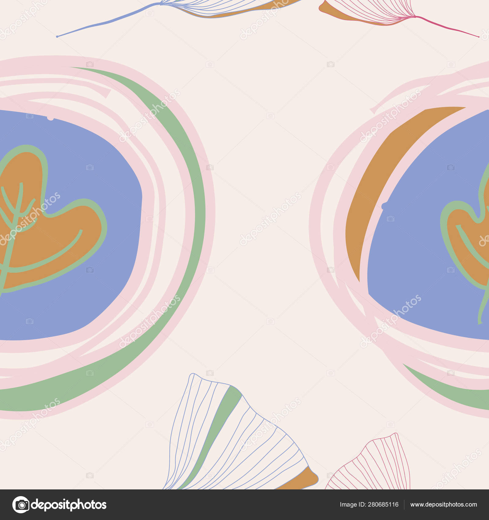 Composition Leaves Dashed Lines Labels Stock Vector by ©kuklaluda 280685116