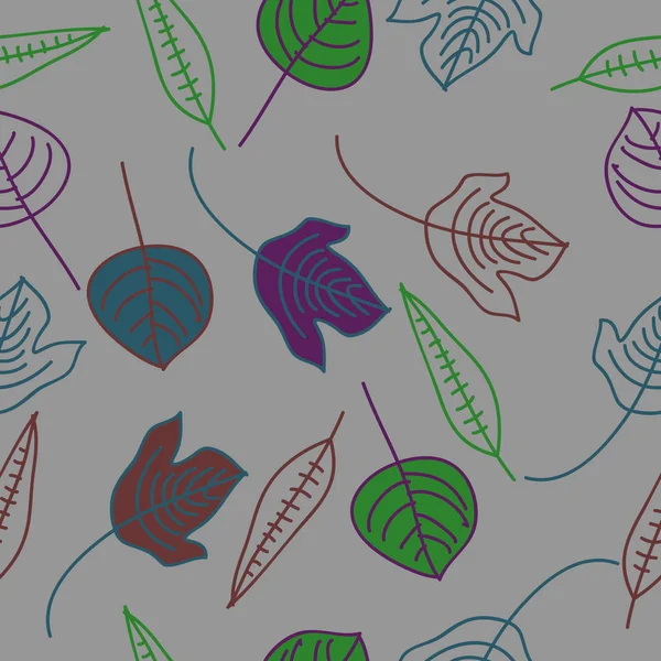 Seamless Set Tree Leaves Background Stock Vector by ©kuklaluda 280592282