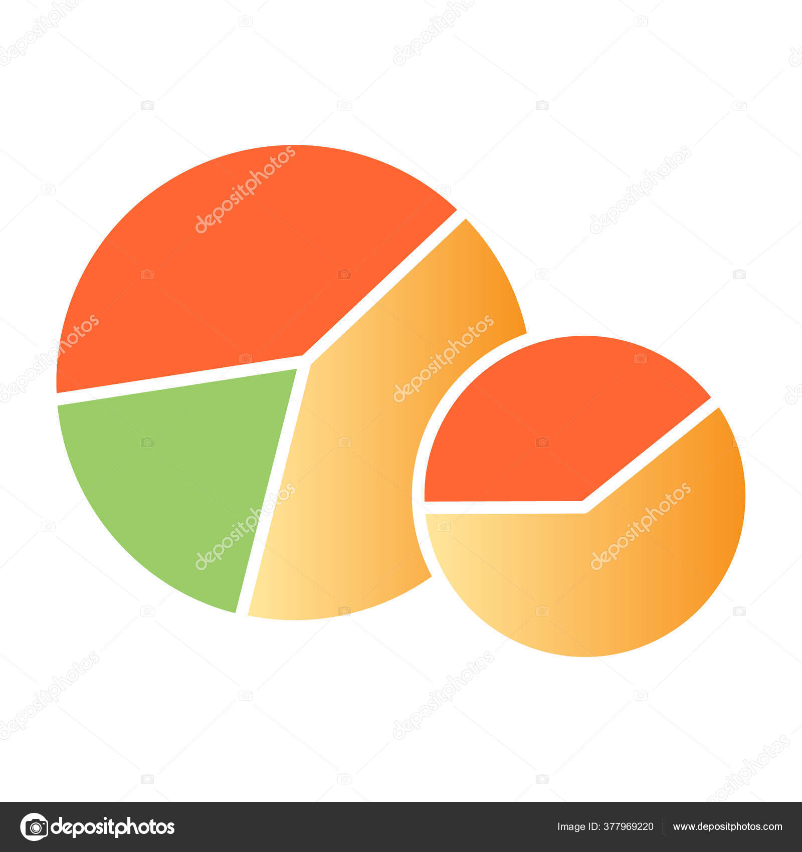 Diagram flat icon. Circle graph color icons in trendy flat style. Pie ...