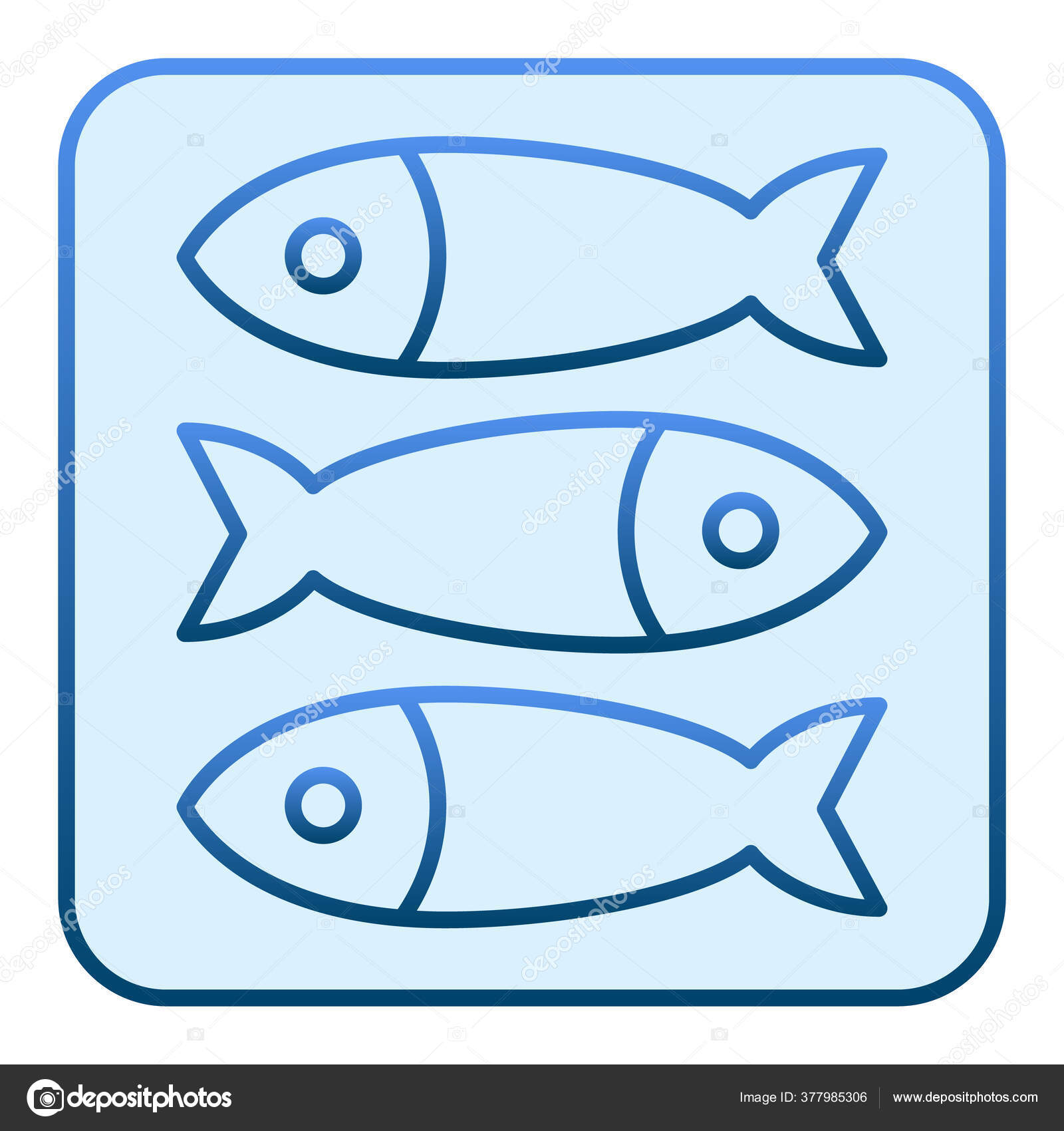 Sprat fish flat icon. Seafood blue icons in trendy flat style. Food gradient style design ...
