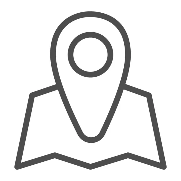 Map with location pin line and glyph icon. Gps vector illustration isolated on white. Map ...