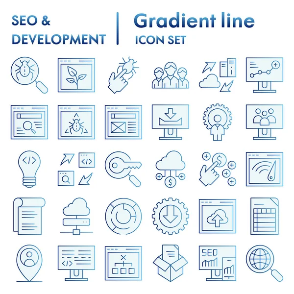 Security authorization flat icon set, identification scanner symbols collection, vector sketches ...