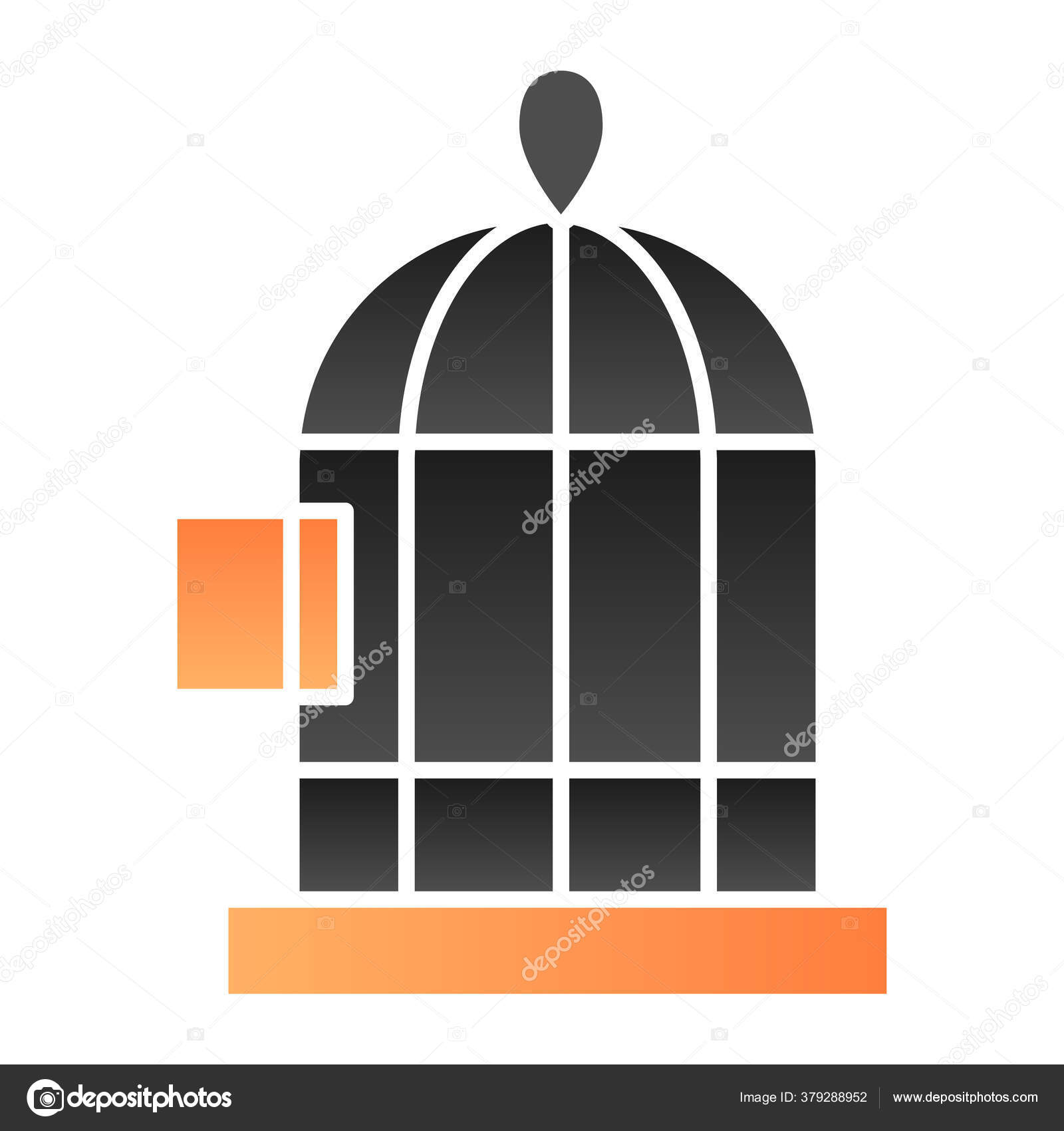 Birdcage flat icon. Birds cage color icons in trendy flat style. Cell gradient style design ...