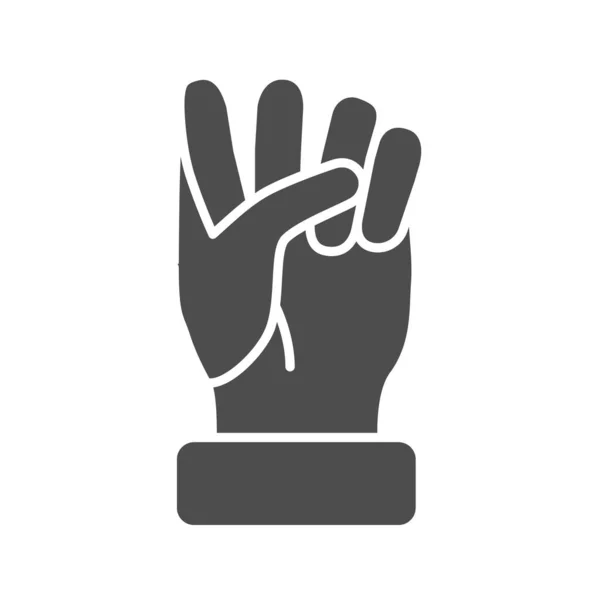 Sign language solid icon, disability concept, finger language sign on ...