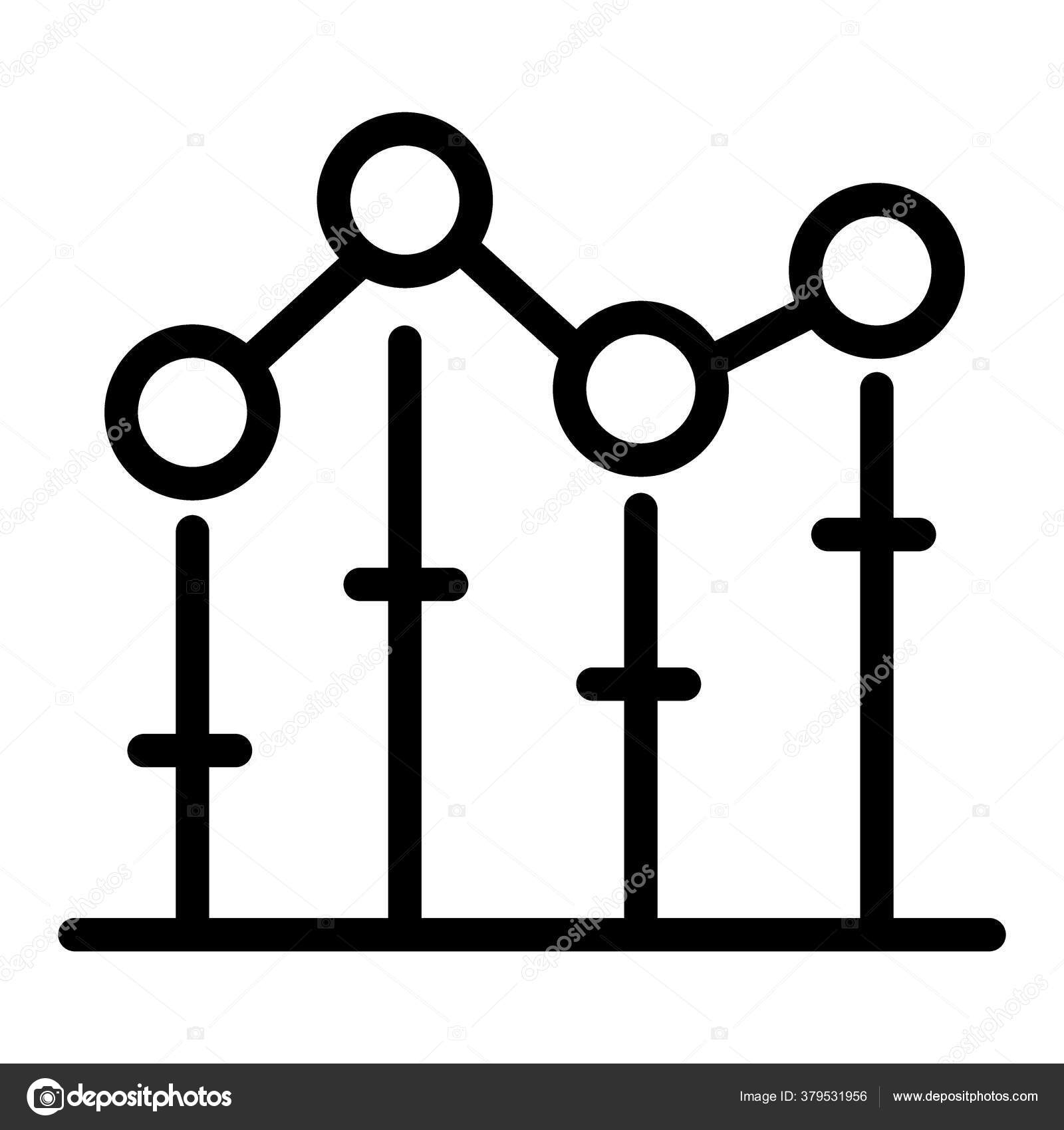 Growing stocks graph line icon. Diagram vector illustration isolated on ...