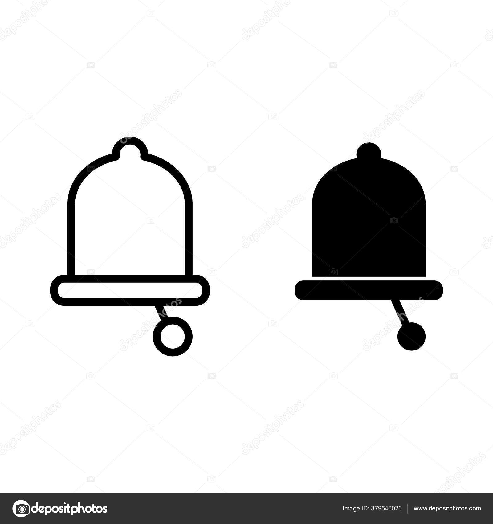 Bell line and glyph icon. Alarm vector illustration isolated on white ...