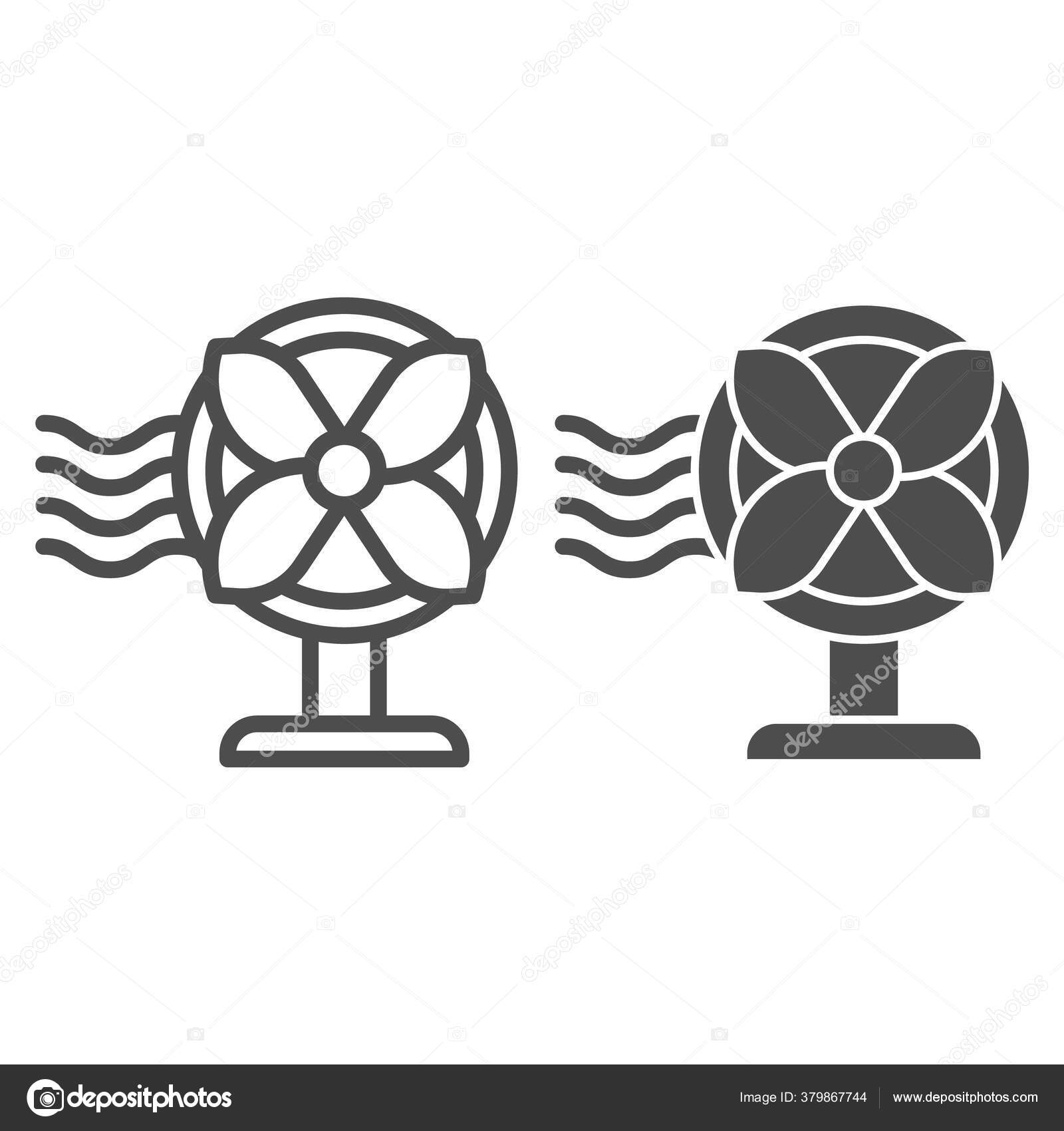 Electric fan line and solid icon, household and appliance concept ...