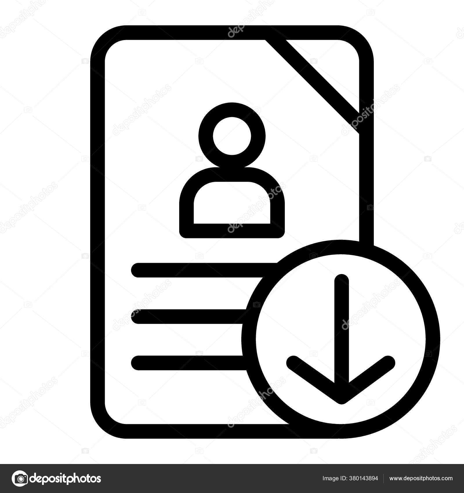 Download file line icon. Folder with arrow vector illustration isolated ...