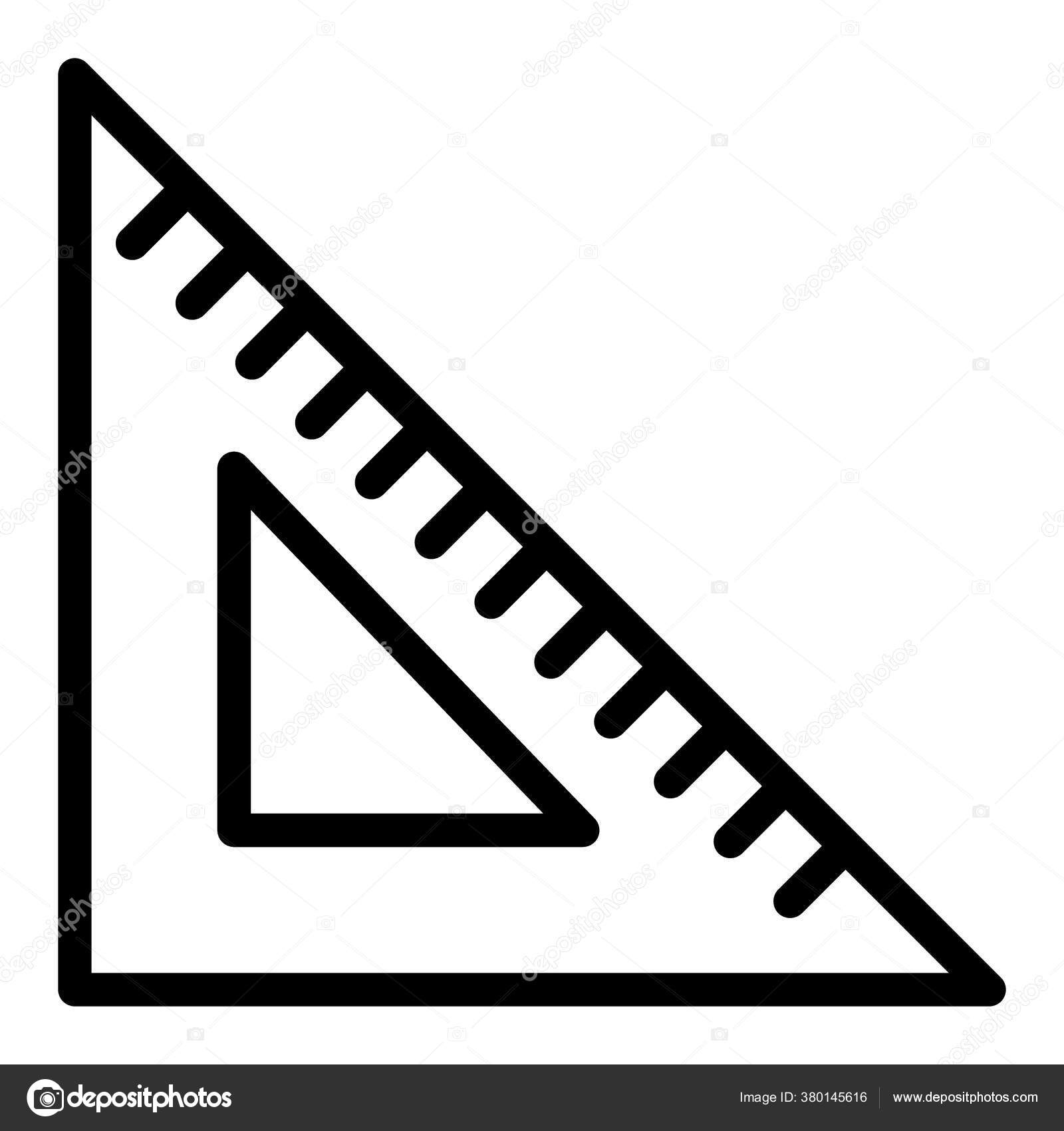 Triangle ruler line icon. Centimeter vector illustration isolated on ...