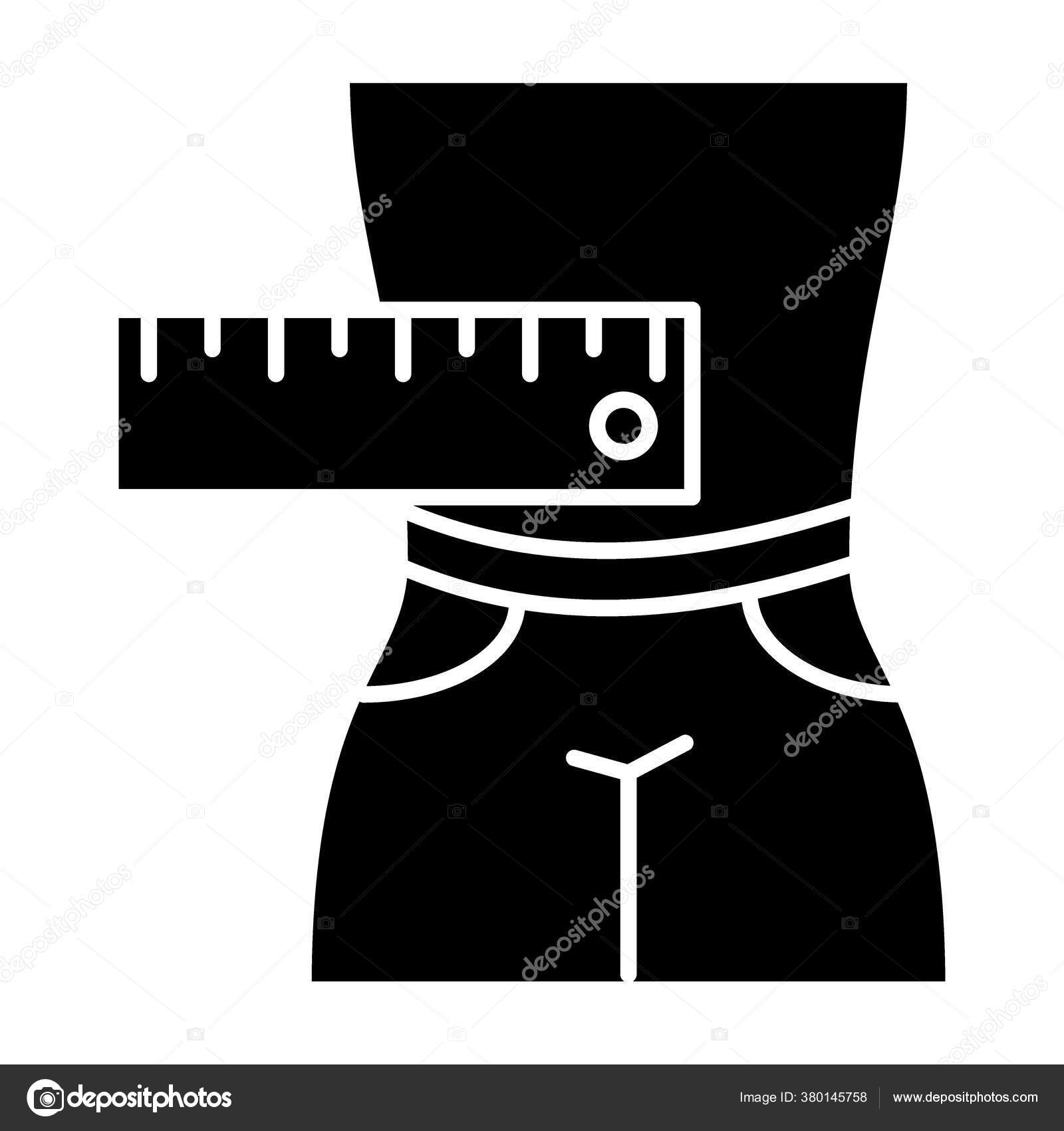Male abs measuring solid icon. Man in shorts vector illustration ...
