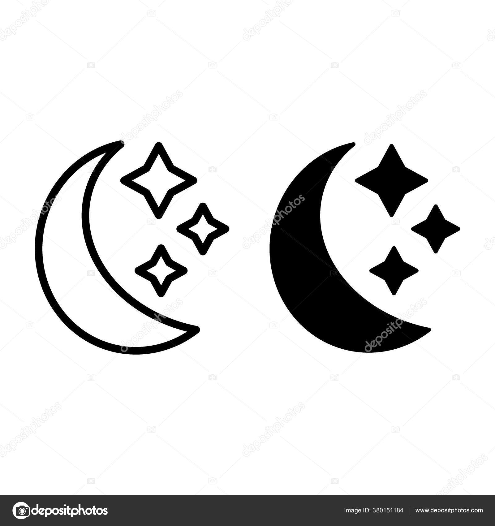 Moon and stars line and glyph icon. Dreamvector illustration isolated ...