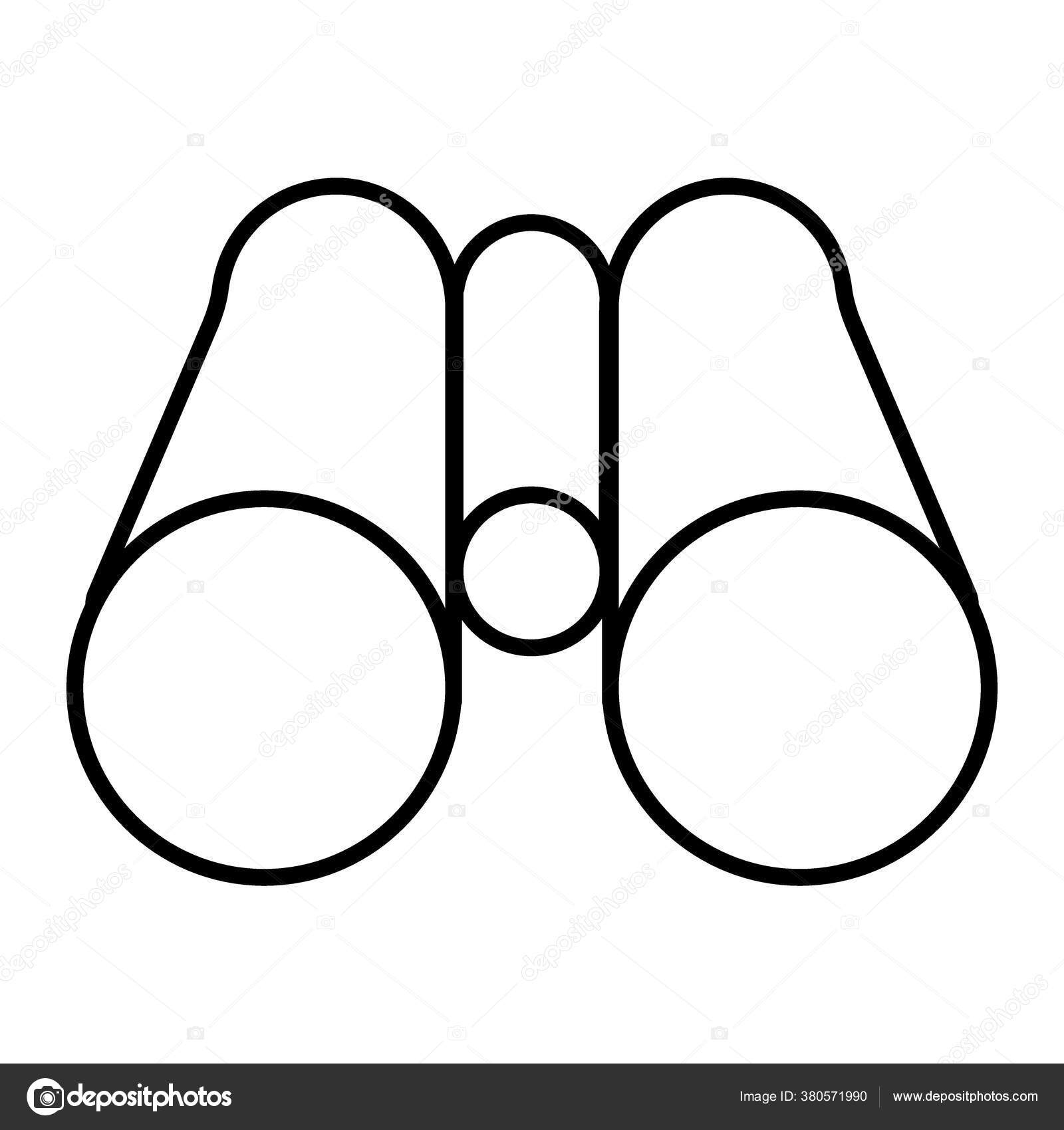 Binoculars thin line icon. Glass vector illustration isolated on white. Vision outline style ...