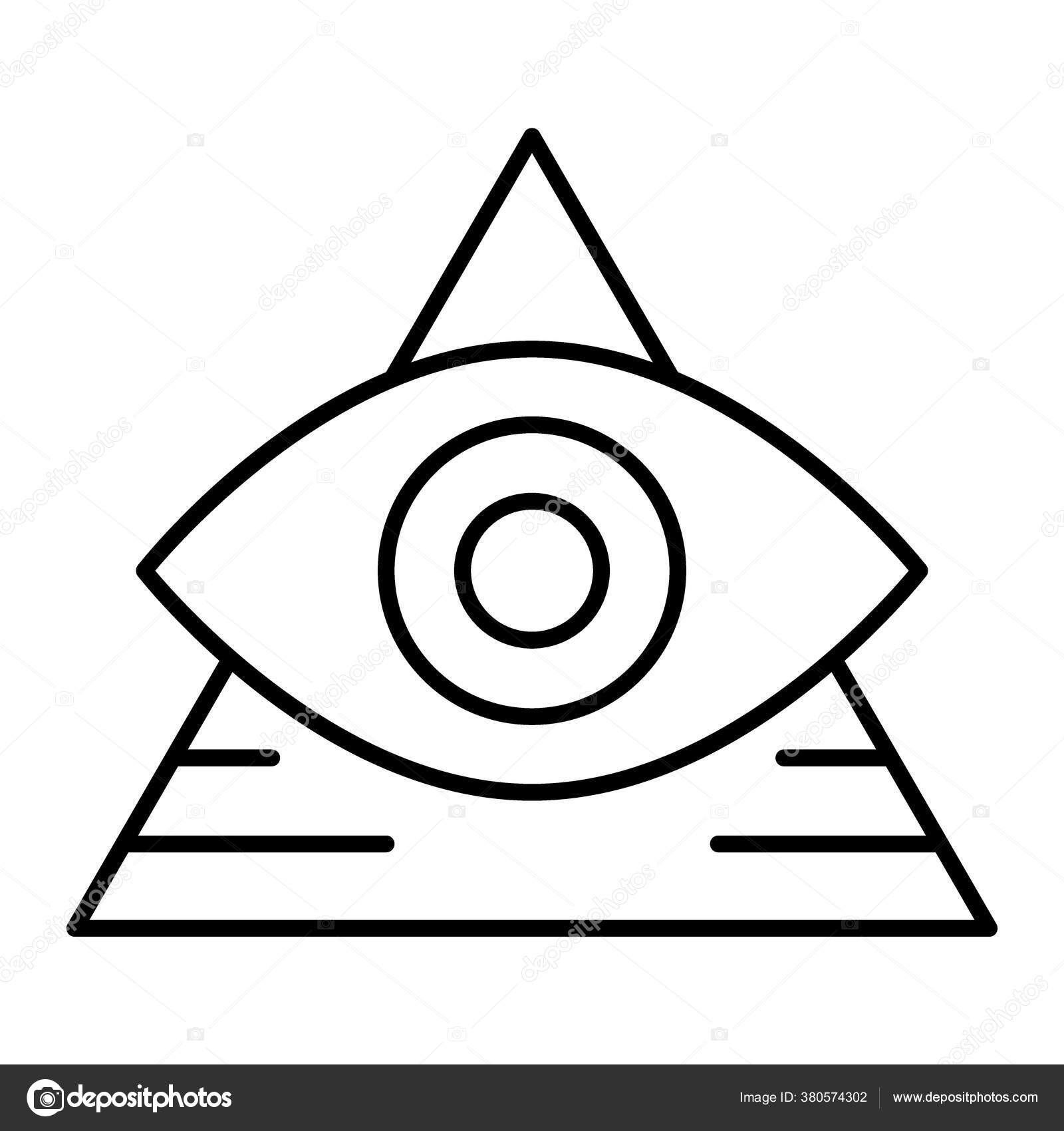All seeing eye thin line icon. Pyramid with eye vector illustration ...