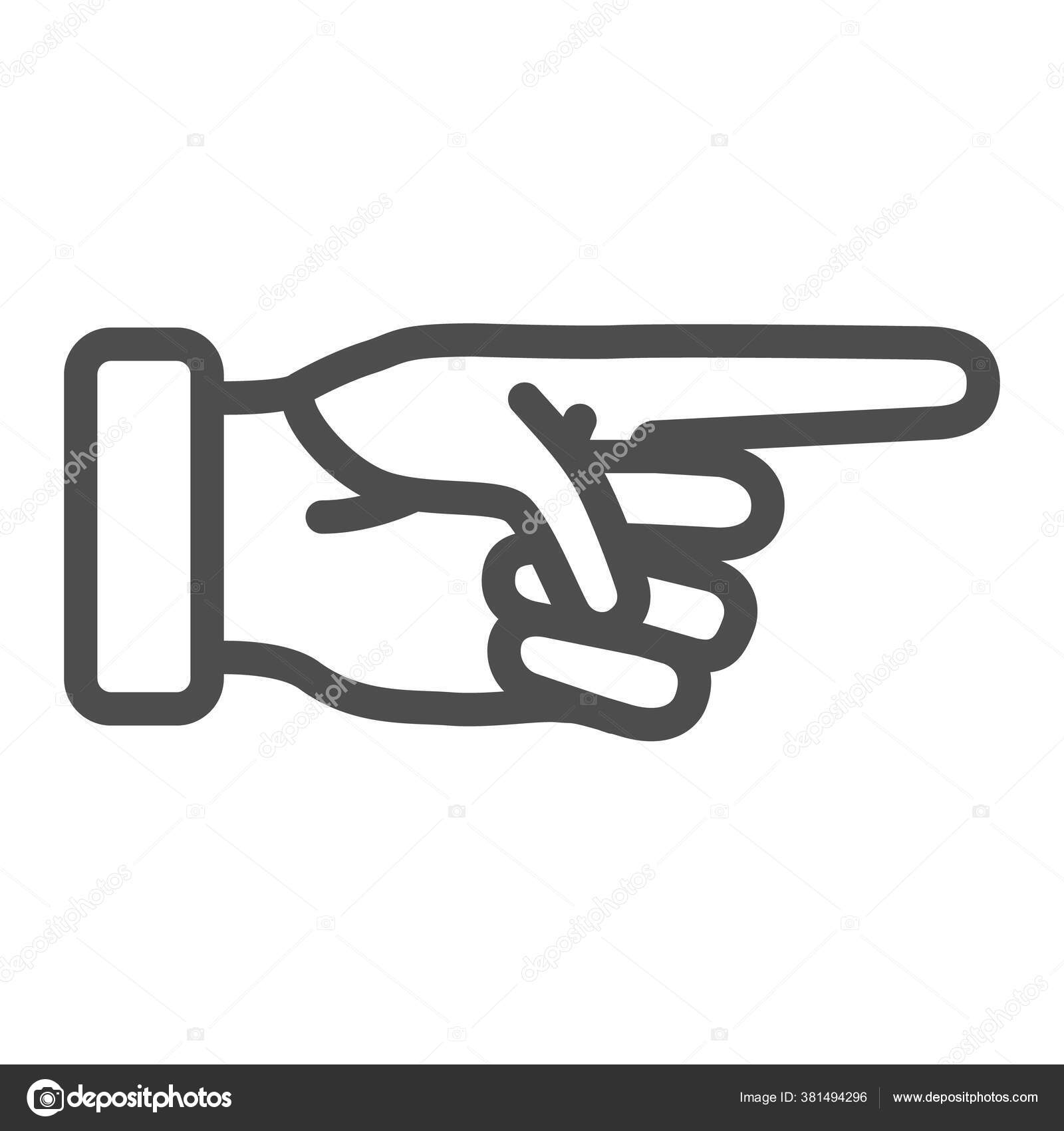 Pointing finger line icon, hand gestures concept, Attention hand ...