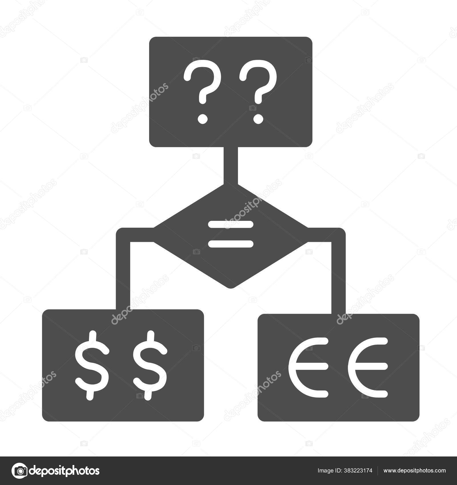 Business flowchart solid icon, business strategy concept, making ...
