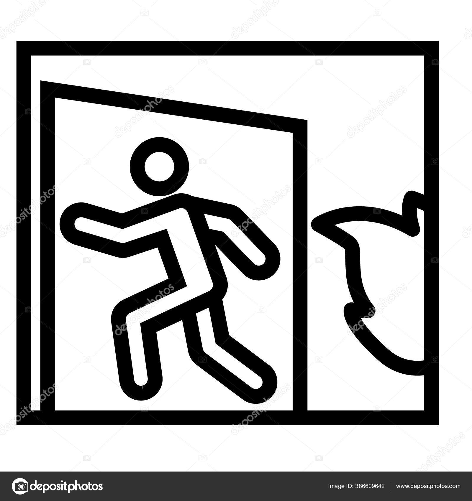 Emergency exit line icon. Fire exit vector illustration isolated on ...