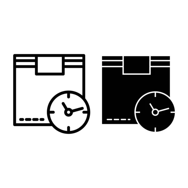 Cargo box and clock solid icon. Package and clock vector illustration ...