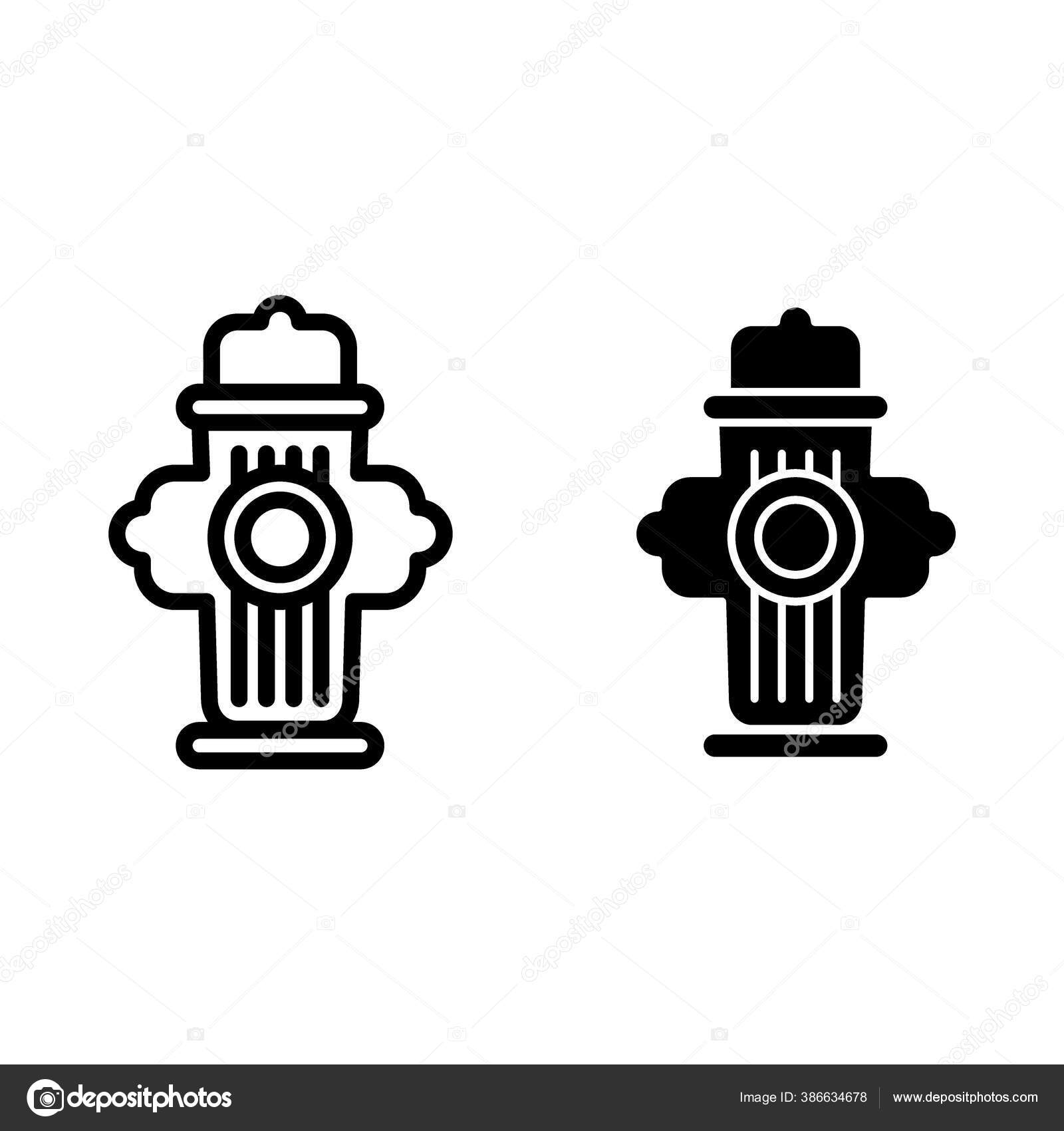 Fire hydrant line and glyph icon. Fire equipment vector illustration ...