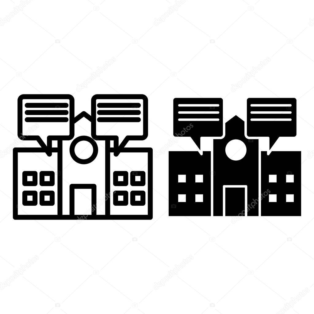 Instituto de línea de construcción y el icono de glifo. Ilustración ...