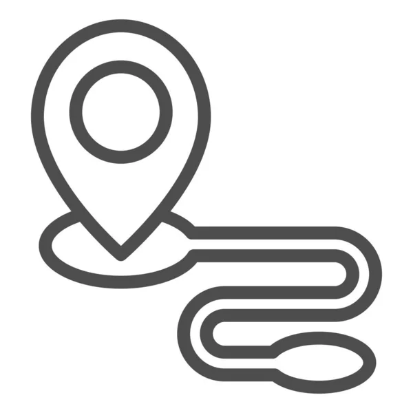 Map and location marker line icon, cartography concept, Geolocation sign on map sign on white ...