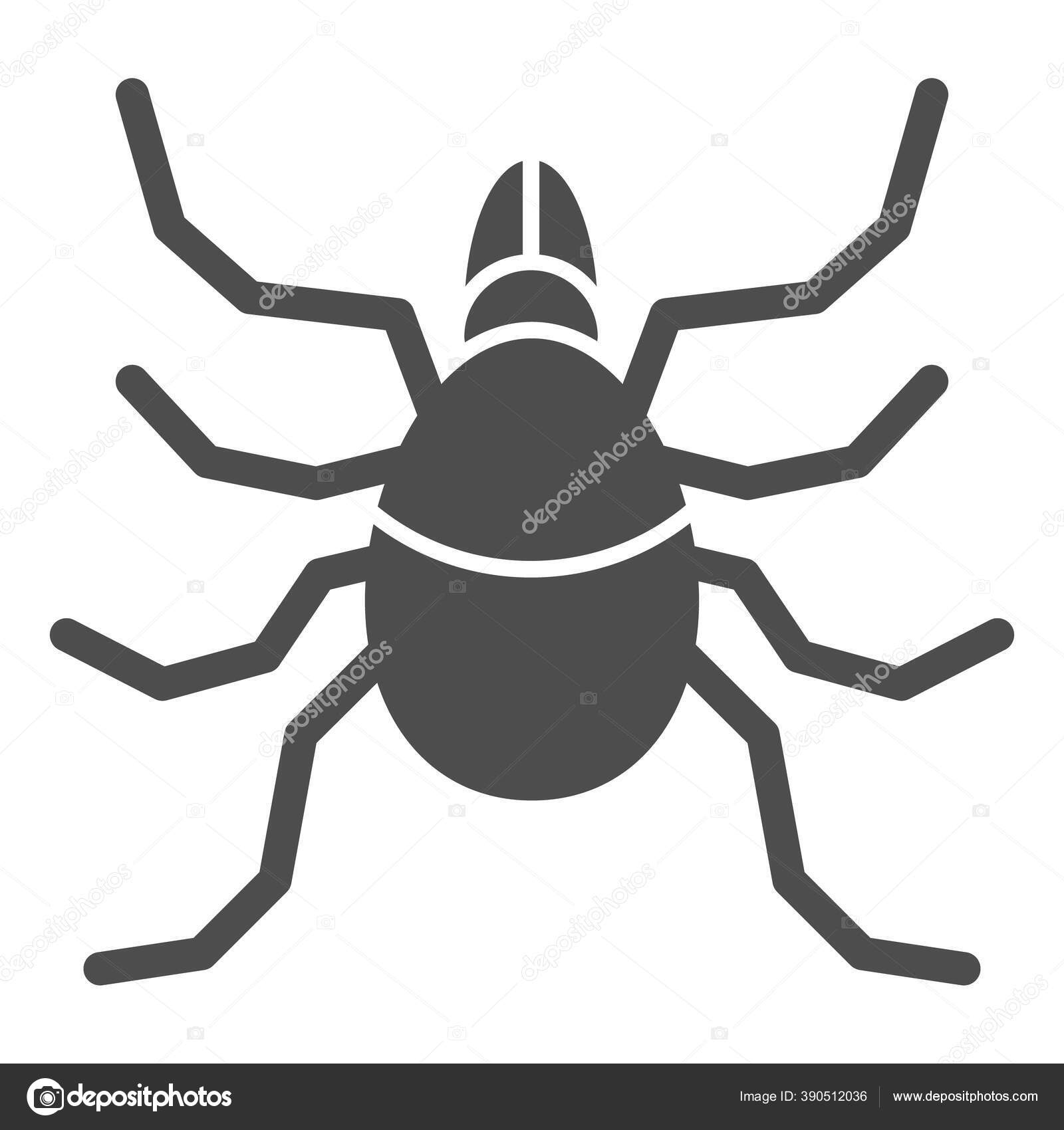 Mite solid icon, Insects concept, acarus sign on white background, tick ...