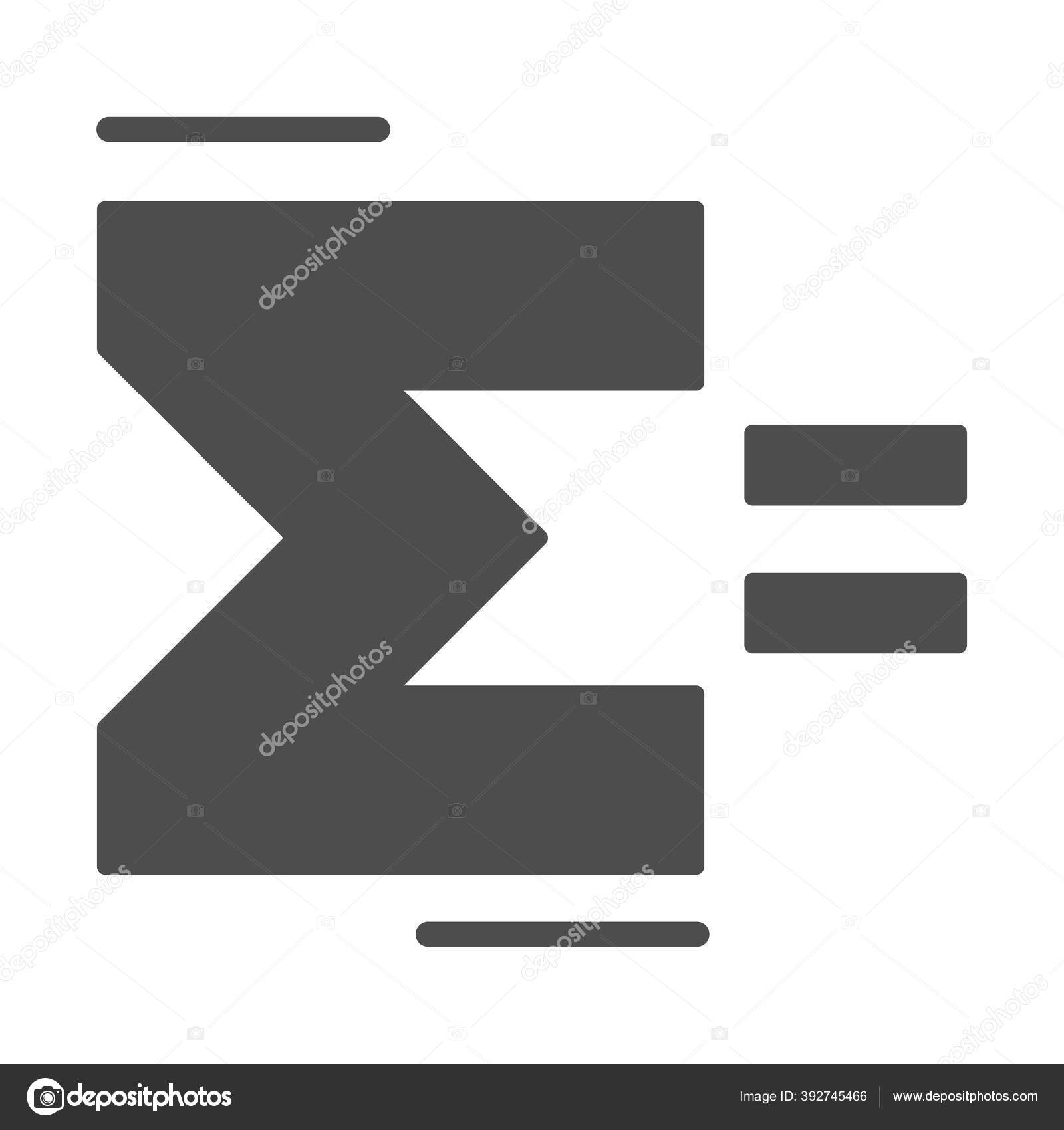 Image vectorielle Sigma signe icône solide, concept de mathématiques ...