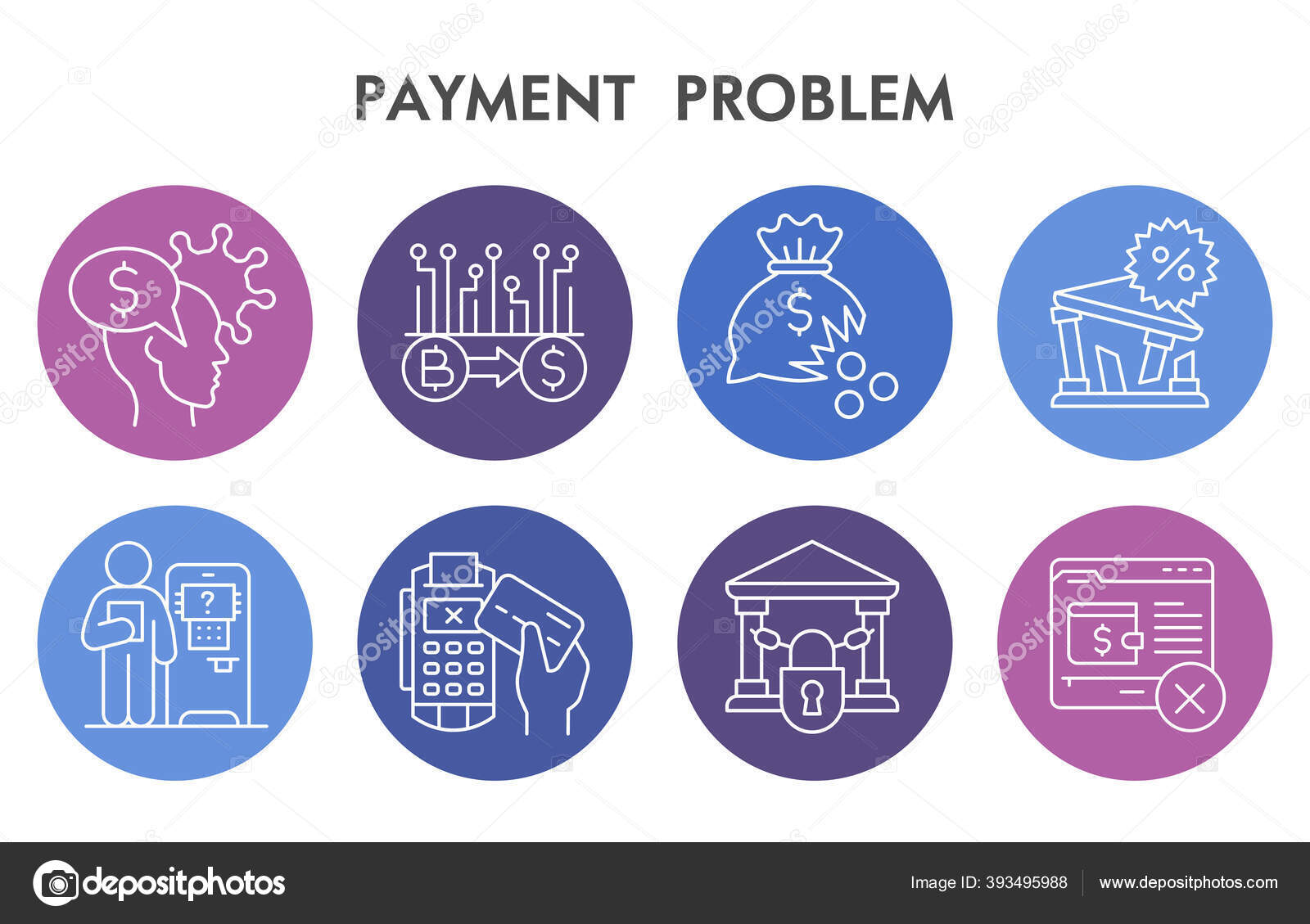 Modern Payment problem Infographic design template. Investment problems ...