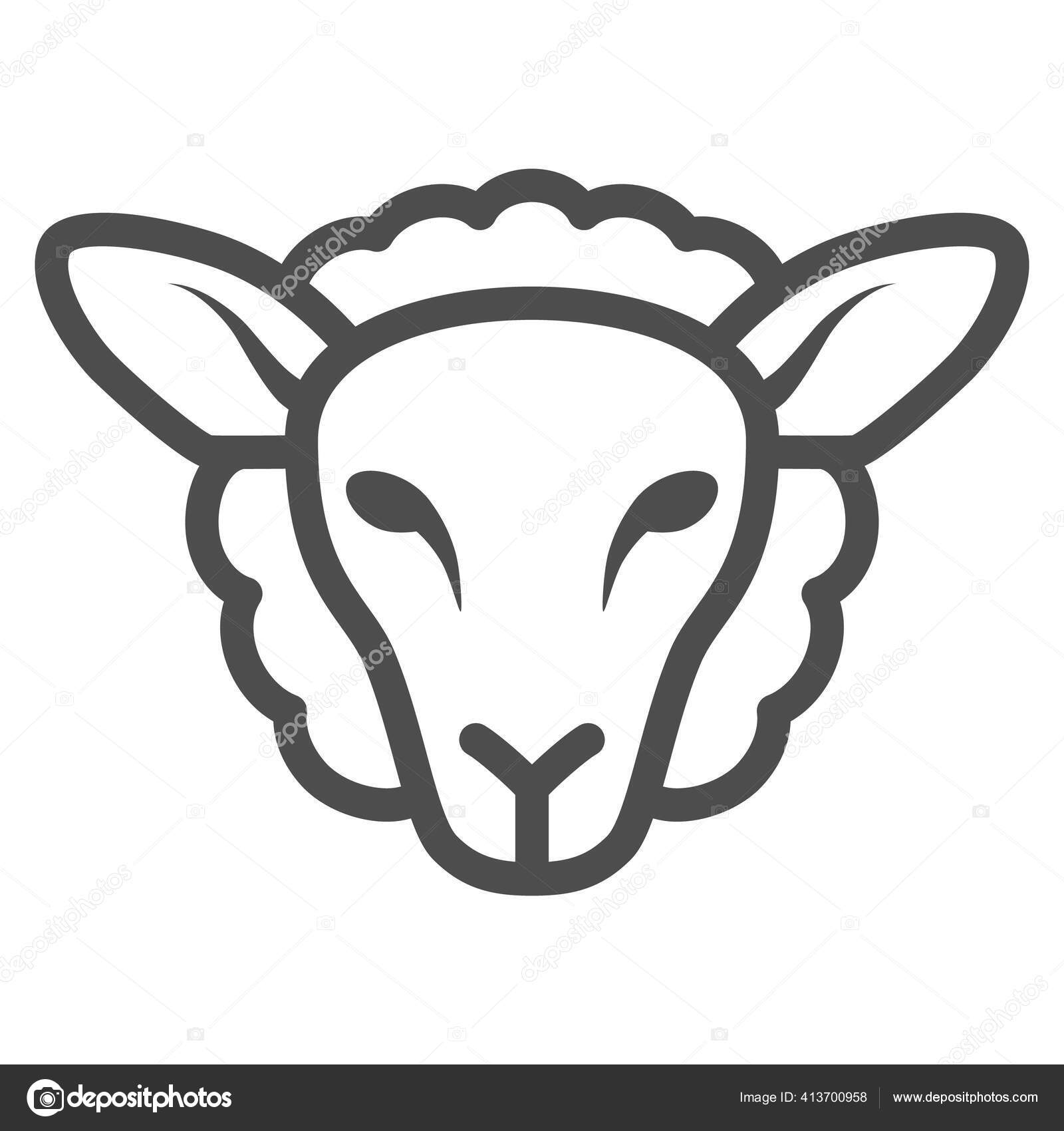 Lamb Head Clipart Black And White
