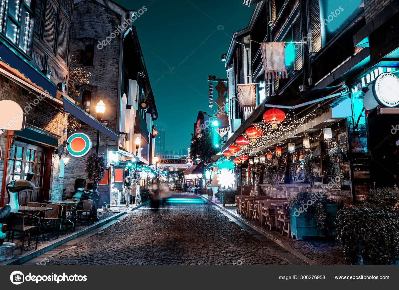 Ningbo Old Street Night Scene Stock Photo by ©gyn9037 306276958