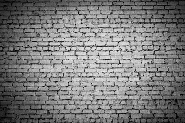 old brick wall. Black and white photo with vignetting effect - Stock ...