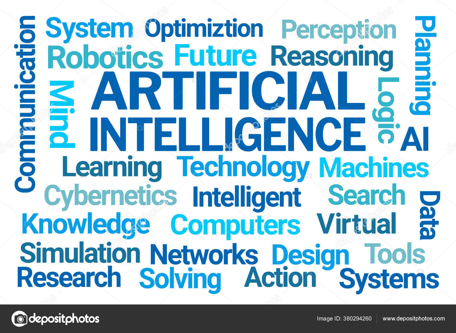 Artificial Intelligence Word Cloud White Background — Stock Photo ...