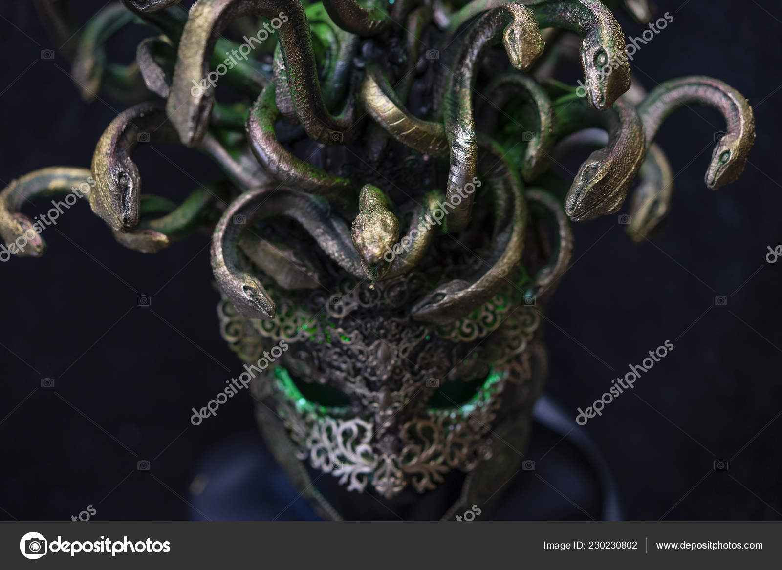 Head Medusa Creature Greek Mythology Pieces Made Hand Goldsmiths Metals ...