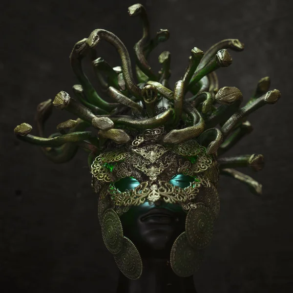 Medusa Creature Greek Mythology Pieces Made Hand Goldsmiths Metals Gold ...