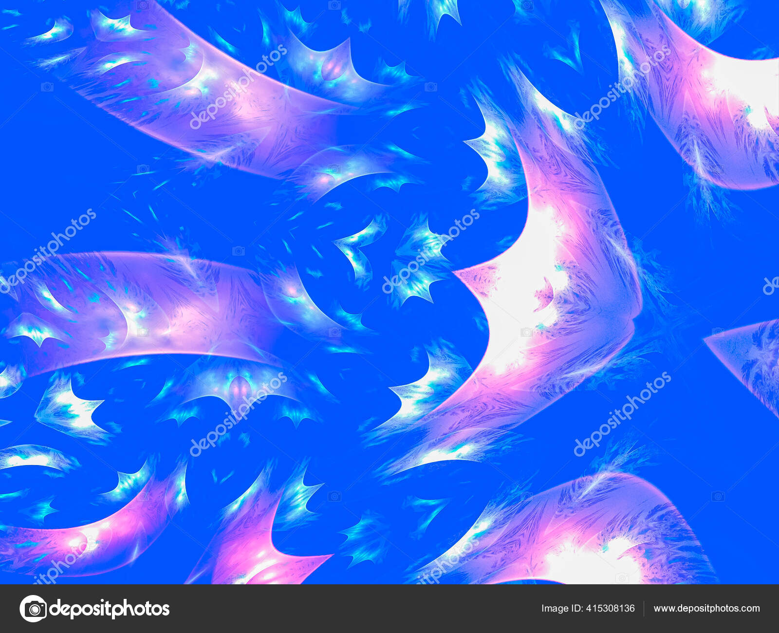 Design Display Fractals Creative Background Plant Leaves Waves Sinuous ...
