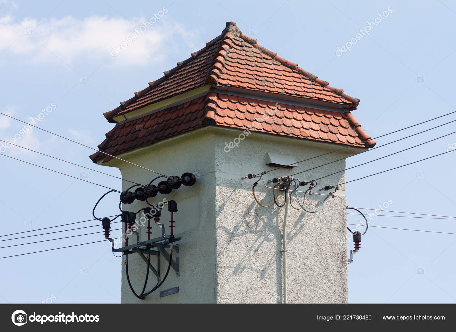 Powerline Blue Color Sky — Stock Photo © rudolfgeiger #221730480