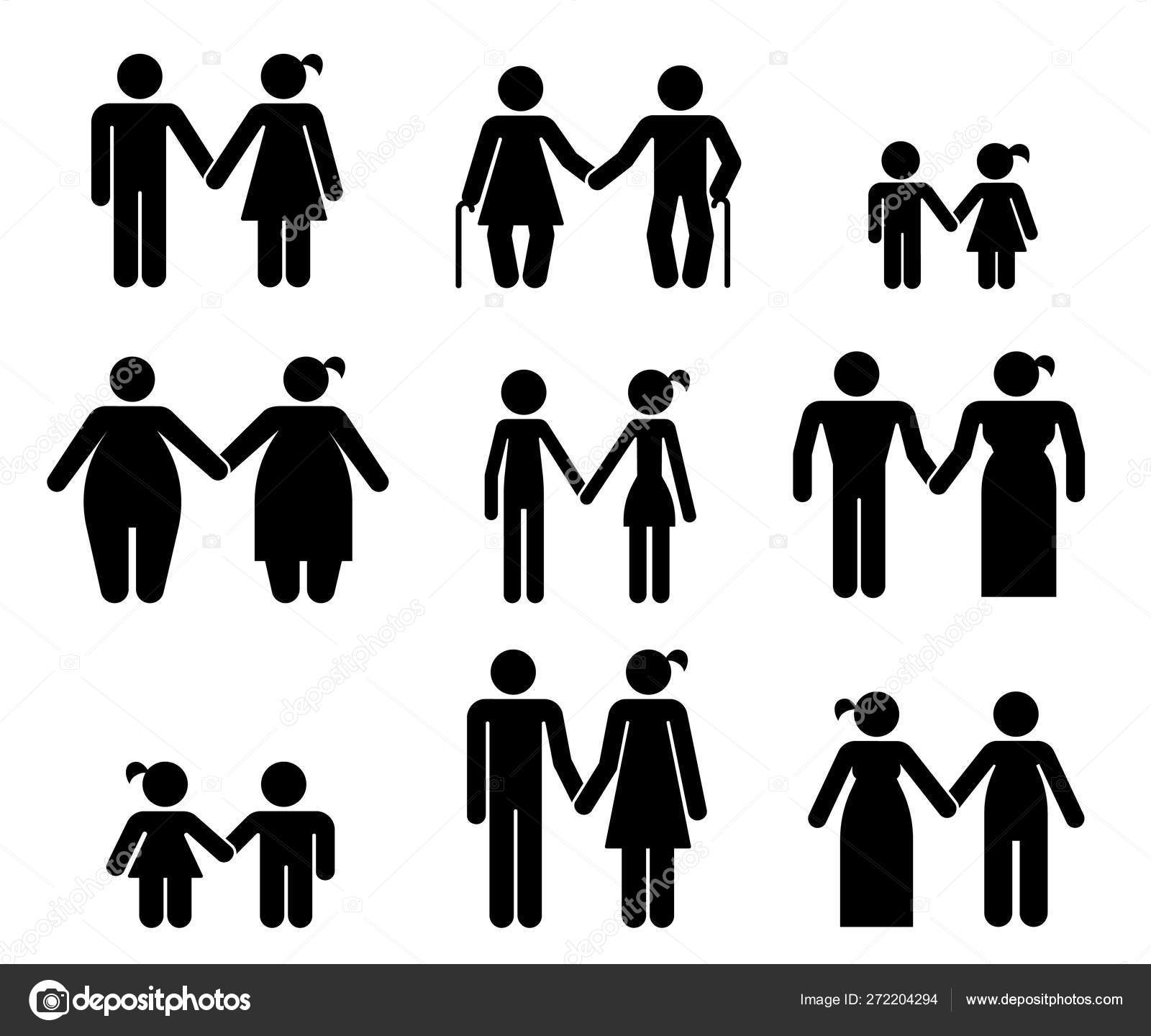 Set Pictograms Represent Various Kinds People Body Appearance ...