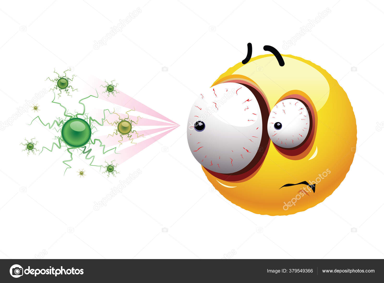 Smiley Ball Scared Virus Freaked Out Face Smiley Surrounded Viruses ...