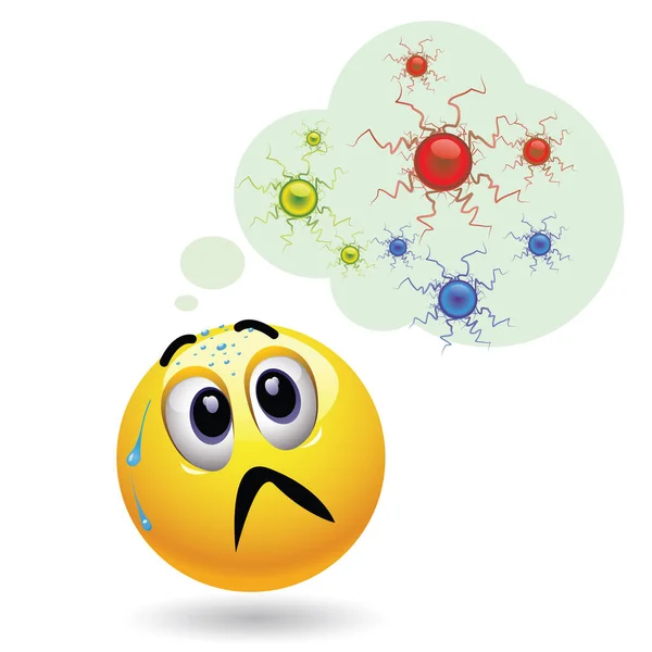 Smiley Ball Scared Virus Freaked Out Face Smiley Surrounded Viruses ...