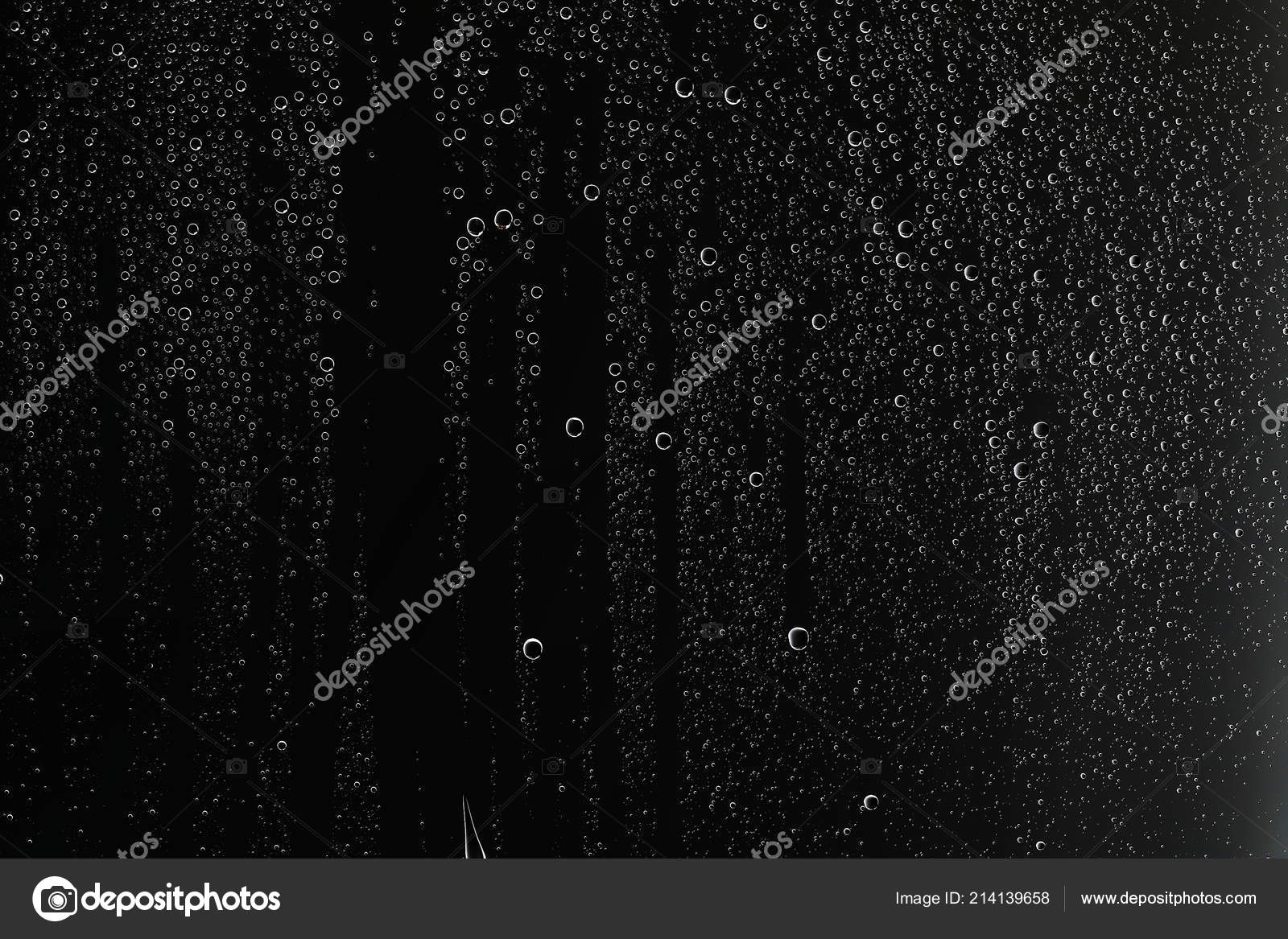 Black Wet Background Raindrops Window Glass Concept Autumn Weather ...