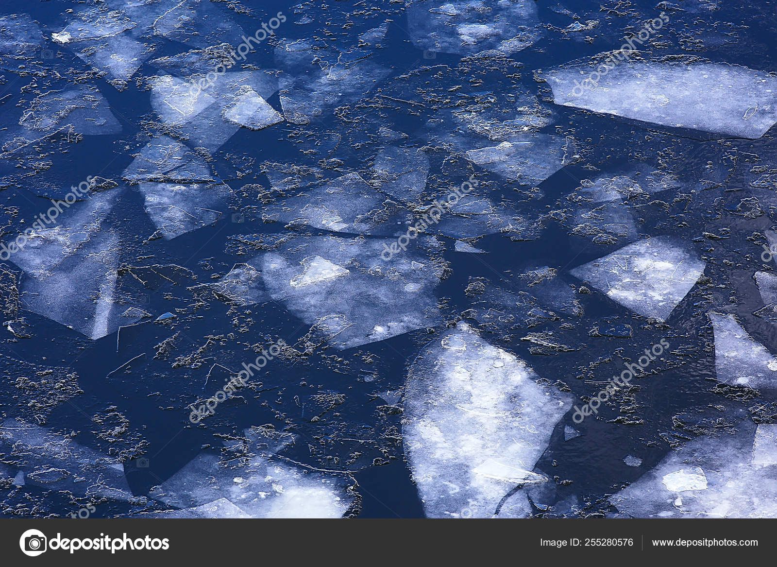 Spring Ice Drift River Background Texture Floating Ice March River ...