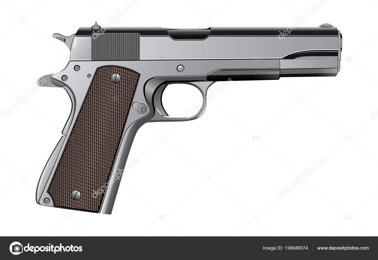 1911 Handgun Drawing