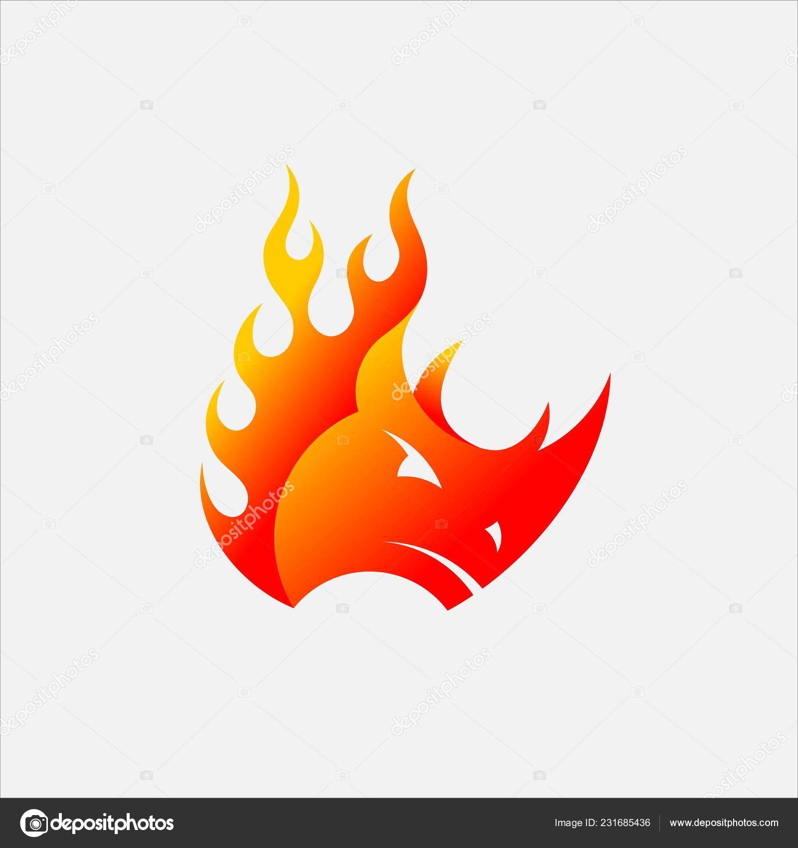Rhino Fire Vector Logo Stock Illustration by ©nitarismayanti95@gmail ...