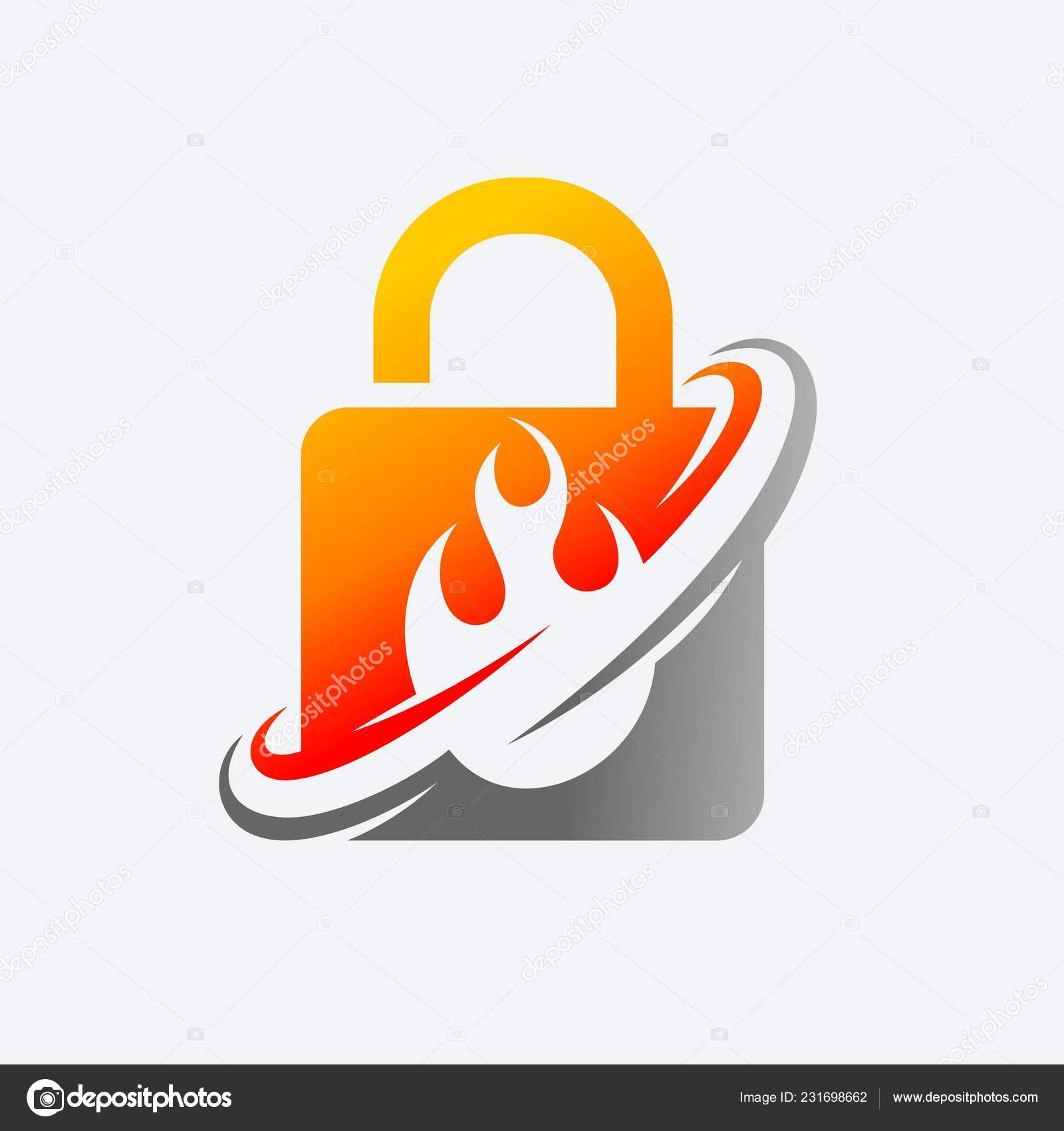Fire Lock Vector Logo Stock Illustration by ©nitarismayanti95@gmail.com ...