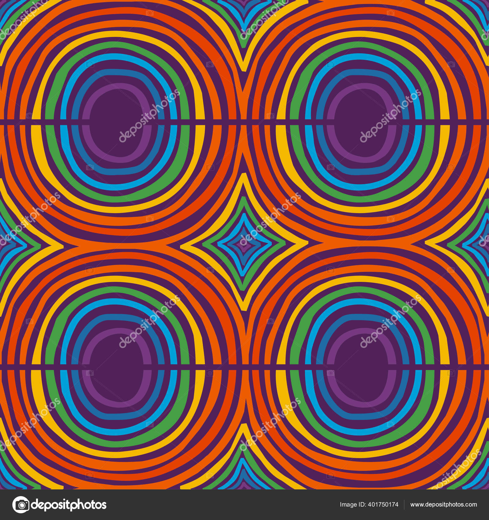 Rainbow Circles Diamonds Regular Rows Colorful Lines Dark Background ...