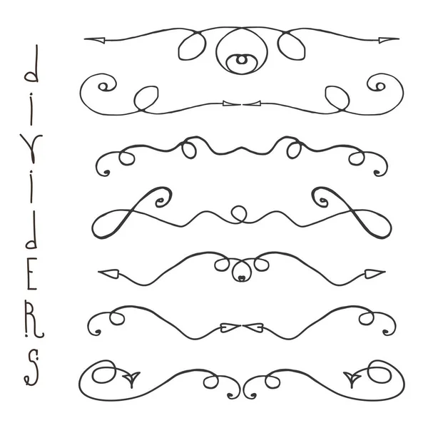 Thin Line Decoration Dividers Set Design Elements Isolated White ...